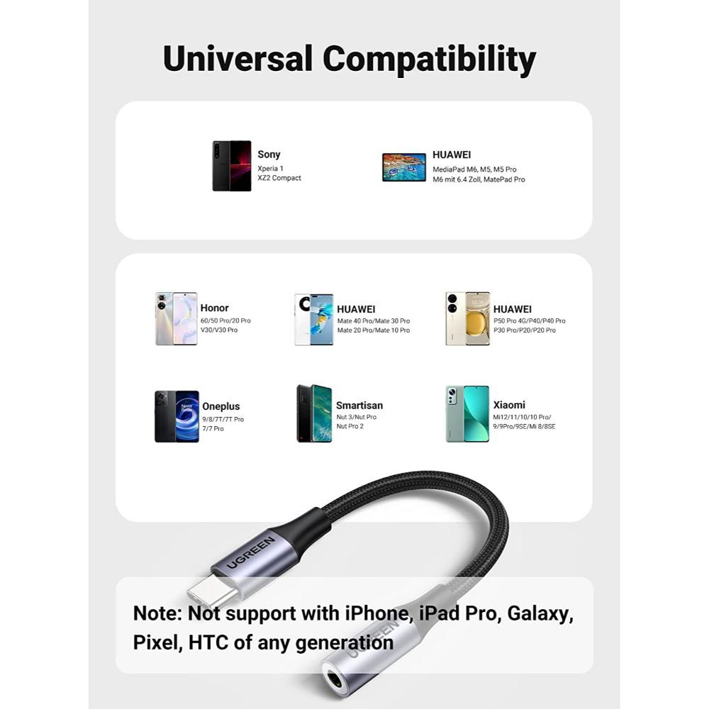 UGREEN USB C to 3.5mm AUX Audio Adapter Converter