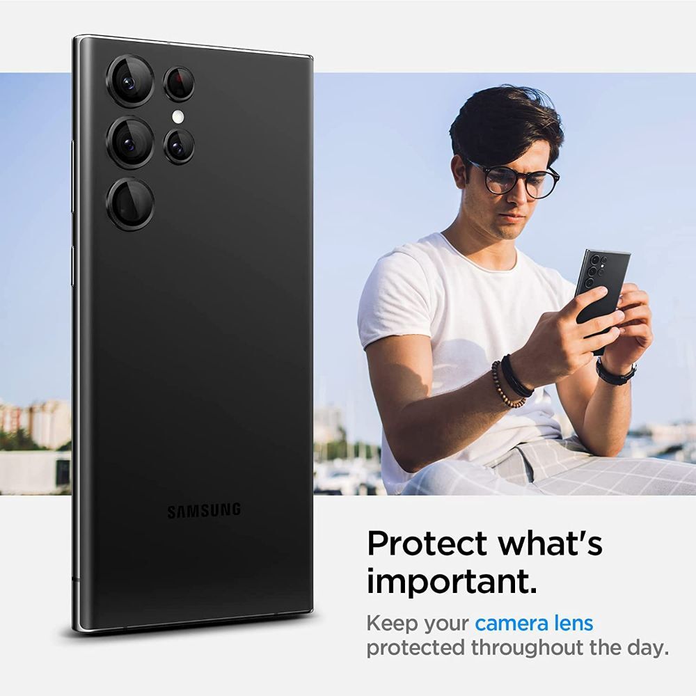 SPIGEN GLAS.tR EZ Fit Optik Pro 2PCS Camera Lens Protector for Galaxy ...