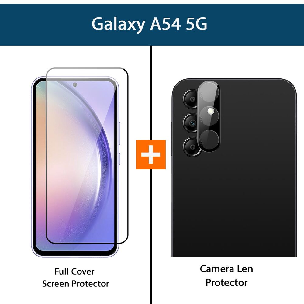 Full Cover Tempered Glass Screen Protector & Camera Lens Tempered Glass ...