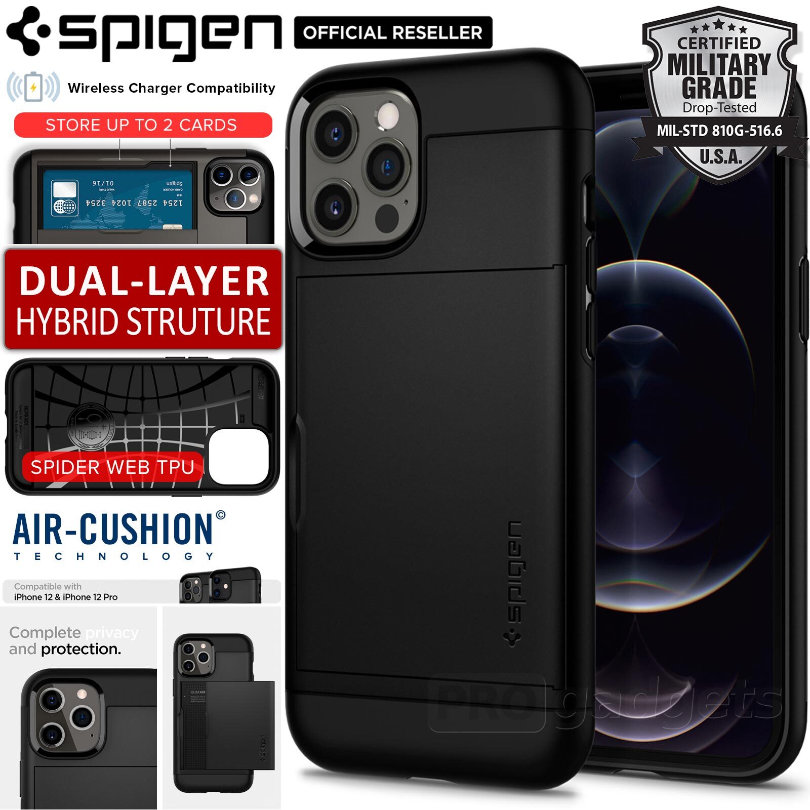 Genuine SPIGEN Slim Armor CS Card Slider Holder Cover for Apple iPhone ...