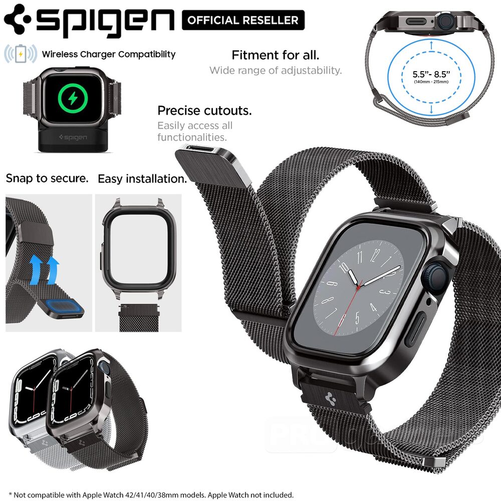 SPIGEN Metal Fit Pro Case for Apple Watch Series 9/8/SE2/7/6/SE/5/4 ...