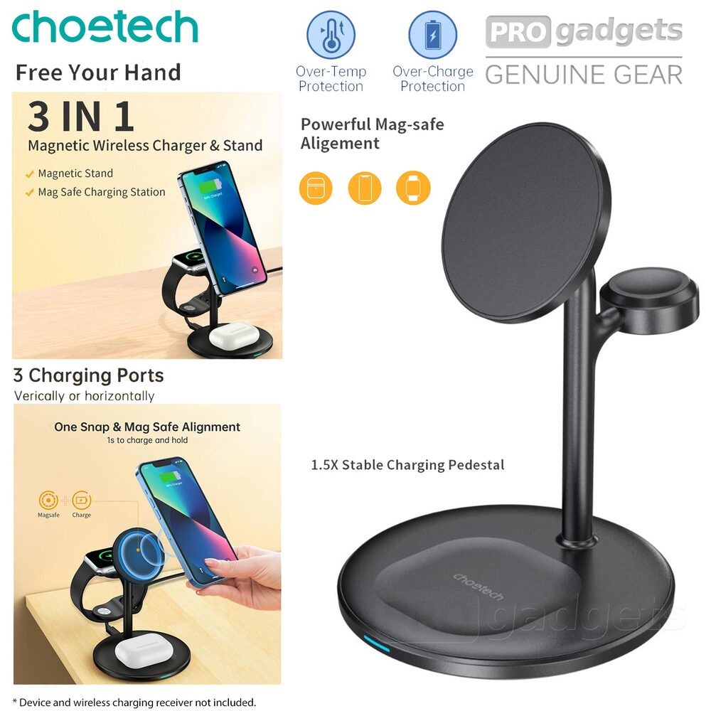 Choetech T585 3 in 1 Magsafe Compatible Wireless Charger Stand