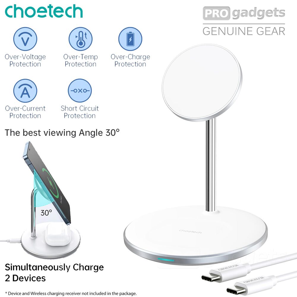 Choetech T581 2 in 1 Magsafe Compatible Wireless Charger Stand for iPhone MagSafe series / Other Dev