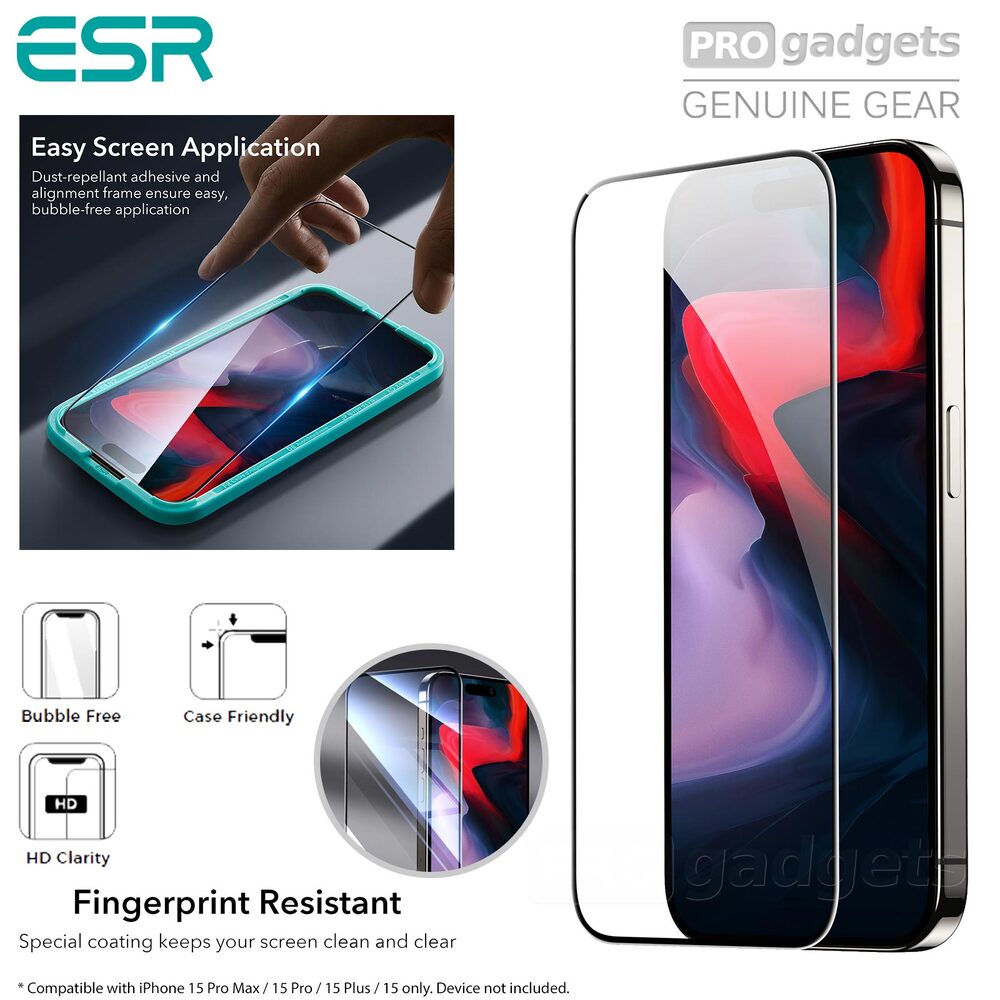 ESR Full Cover Tempered Glass Screen Protector with Installation Frame ...