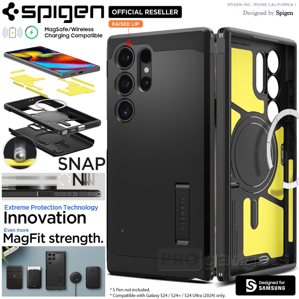 SPIGEN Tough Armor MagFit MagSafe Compatible Case for Galaxy S24 Ultra