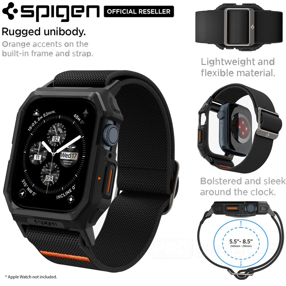 SPIGEN Lite Fit Pro + Strap Band Case for Apple Watch Series 9/8/SE2/7 ...